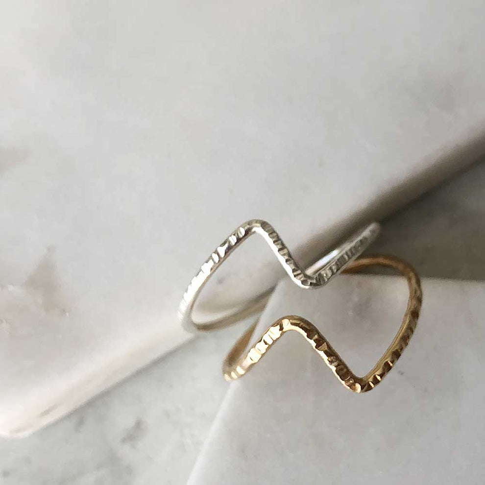 Zig Zag Stacking Ring - Faceted Texture – Strut Jewelry